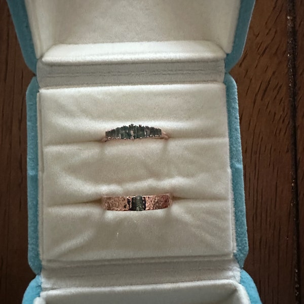 2pcs Two Tone Star Alexandrite Couple Ring Yellow Gold White Gold ...