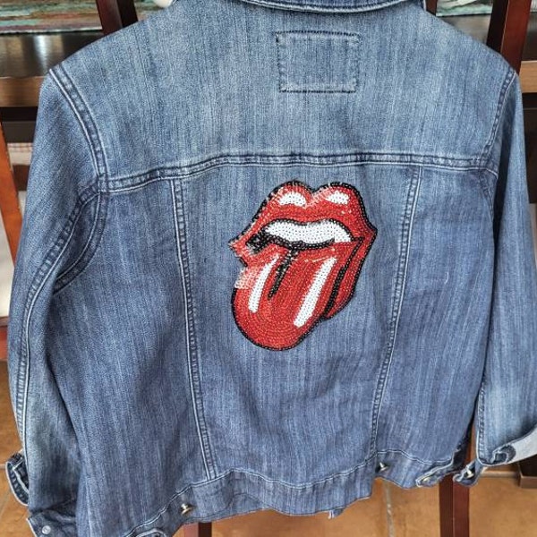 Rolling Stones Patch, Sequin Patch Tongue Patch, Iron On - Etsy