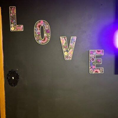 Pick Your Letter Pressed Flower Monogram Signs Pink Passion Design ...