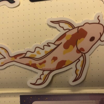 Pink Koi Fish Vinyl Sticker - Etsy