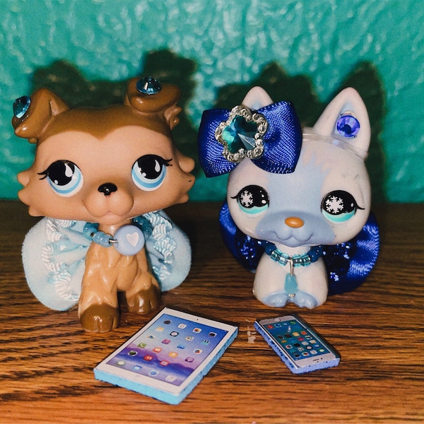 Littlest Pet Shop LPS 12 PC Clothes BLUE Accessories Grab Bag Custom ...