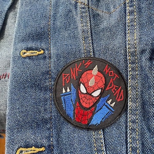 Spider-punk Punk is Not Dead Iron-on Embroidered Patch hobart Brown ...