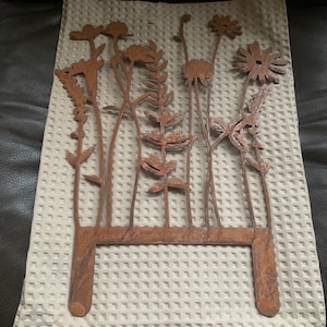 Metal Wildflowers Garden Ornament Rusted Decoration Art Outdoor Metal ...