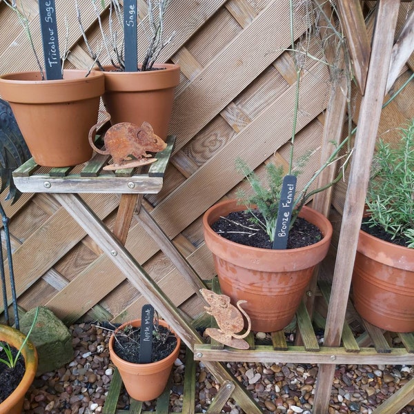 Rusty Metal Mouse Gift / Tiny Mouse Garden Gift / Metal Mice Decoration ...