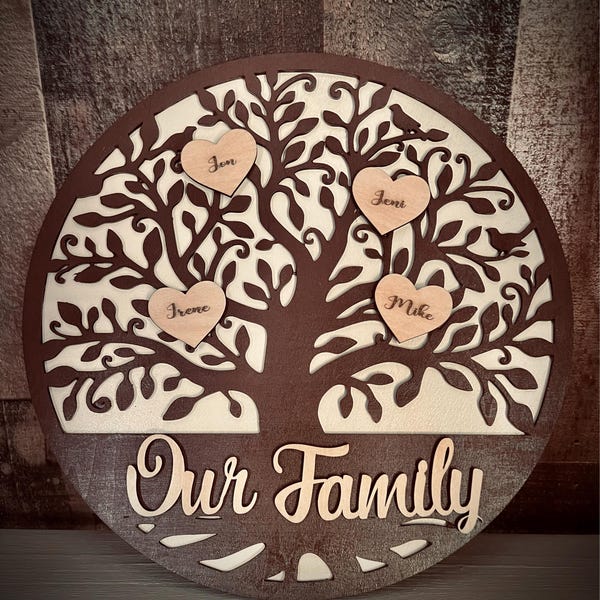 Family Tree Laser Cut Svg Files, Vector Files for Wood Laser Cutting - Etsy