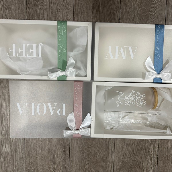 Personalized Empty Gift Boxes for Bridesmaid Proposal , Custom Bridal ...