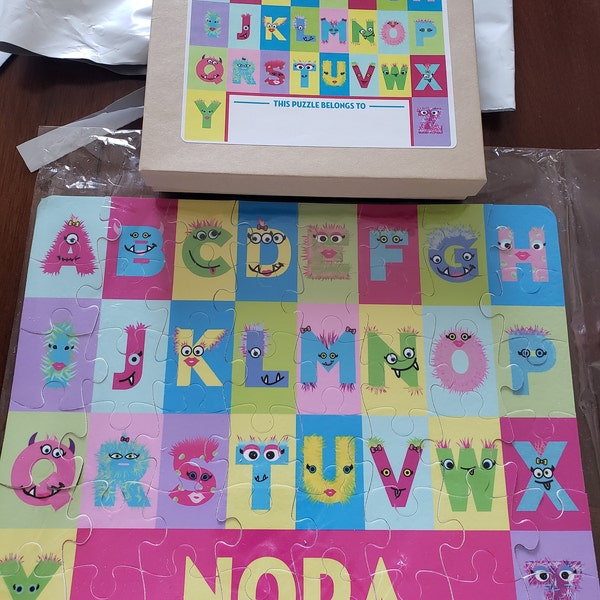Personalized Monster Alphabet Puzzle for Kids With Name | Custom ...