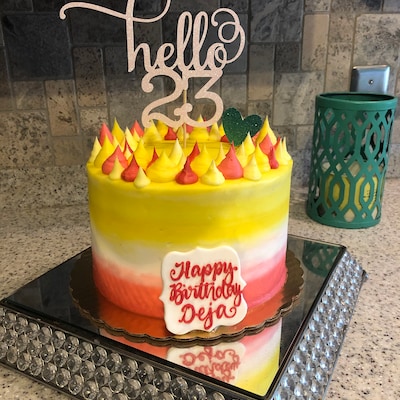 Hello 23 Glitter Cake Topper Any Age Cake Topper 23rd - Etsy Canada