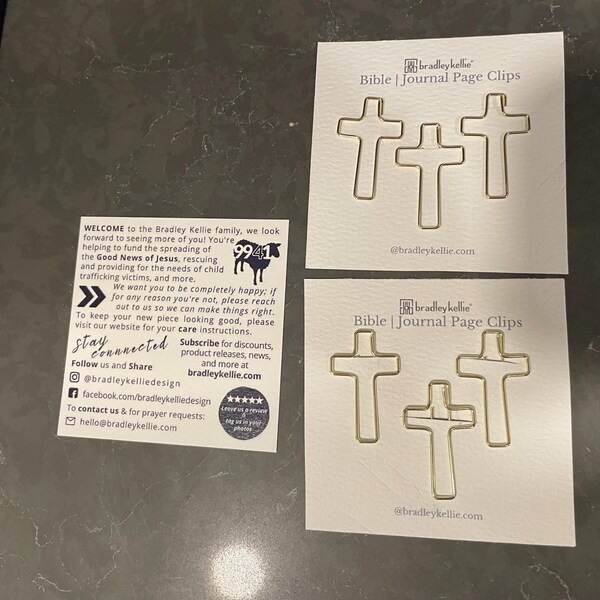 Christian Page Clips Set of 3 Faith Book Marks Journal Page Clips Bible ...