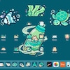 Blue Seafoam Cute Animal Ocean App Icon Pack Kawaii Sea Phone Tablet ...