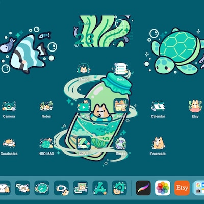 Pink Cute Animal App Icon Pack Kawaii Cozy Phone Tablet Icon App Theme ...