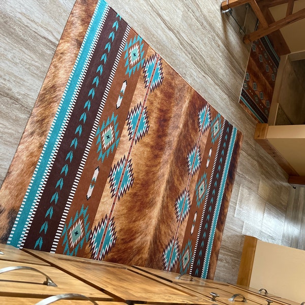 Southwestern Outdoor Rug, Western Area Rug, Boho Tribal Indian Accent ...