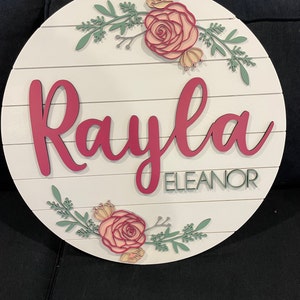 Round Nursery Name Sign Baby Boy Sign Round Wood Name Sign | Etsy