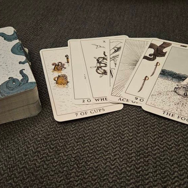 Tempest Tarot Deck // 78 Cards, Blue Tarot, Sea Tarot, Nautical Tarot ...