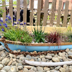 Large Boat Planter, Personalised, Plant/flower Pot, Garden, Pond, Home ...