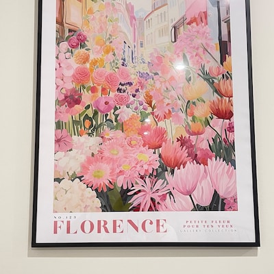 Chelsea Flower Market Print, London Travel Art, Rose, City Skyline ...