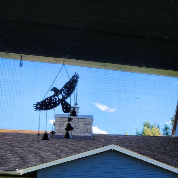 Raven Witch Bells| Wood Wall Decor Hanging |wood Wall Art | Witchy ...