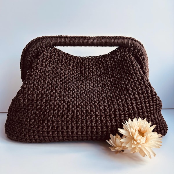 Crochet Clutch Bag Pattern With Frame, DIY PDF & Video Tutorial ...