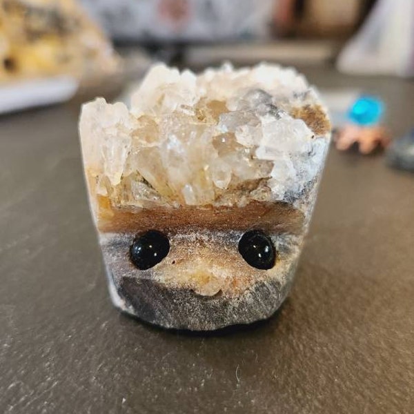 Crystal Critter Companion Clear Quartz Cluster Hedgehog - Etsy