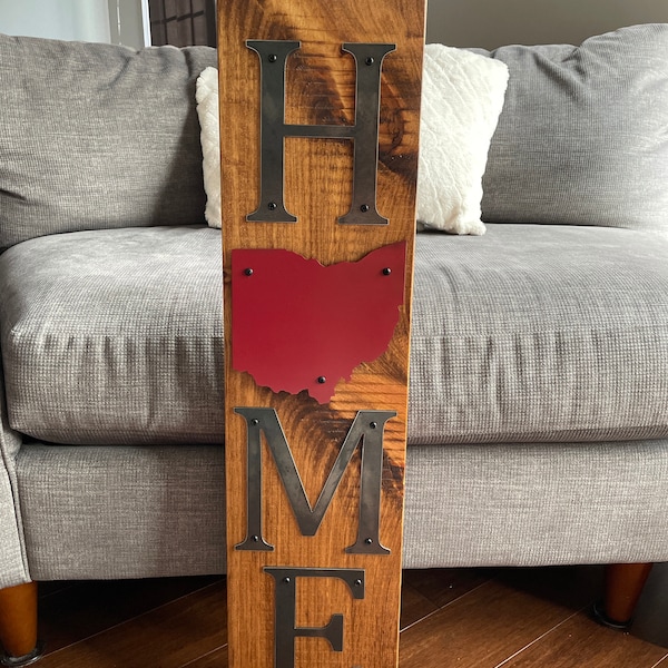 Ohio HOME Sign. Rustic Wood and Metal Unframed - Etsy