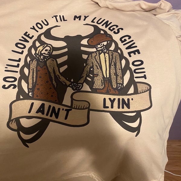 Love You Til Lungs Give Out Western PNG | Skeleton Couple Instant ...