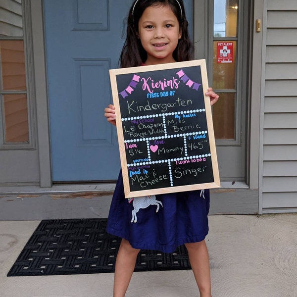 Reusable Back to School Chalkboard, First Day of School Sign ...