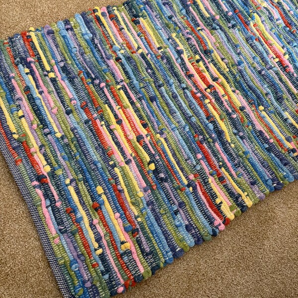 Western Bluebird, a Rag Rug, Handwoven, Hand Dyed and Made Especially ...