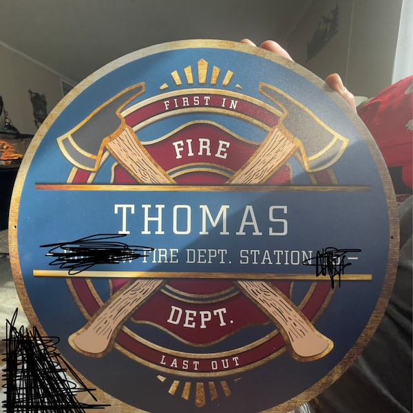 Firefighter Wood Sign - Fireman Sign, Custom Wood Sign, First Responder ...