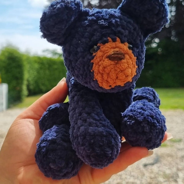 LITTLE Beam Bear Knotted Stuffed Plushie — Crochet Bear PATTERN (no Sew ...