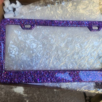Pale Pink Glitter Resin License Plate Frame - Etsy
