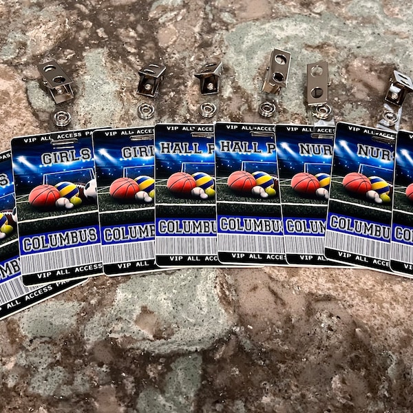 Sports Theme Classroom Hall Passes for Teachers, Personalized, Set of ...