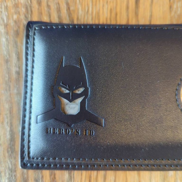 Bat ID Wallet - Leather Wallet With Super Hero Mask - Wallet for Him ...