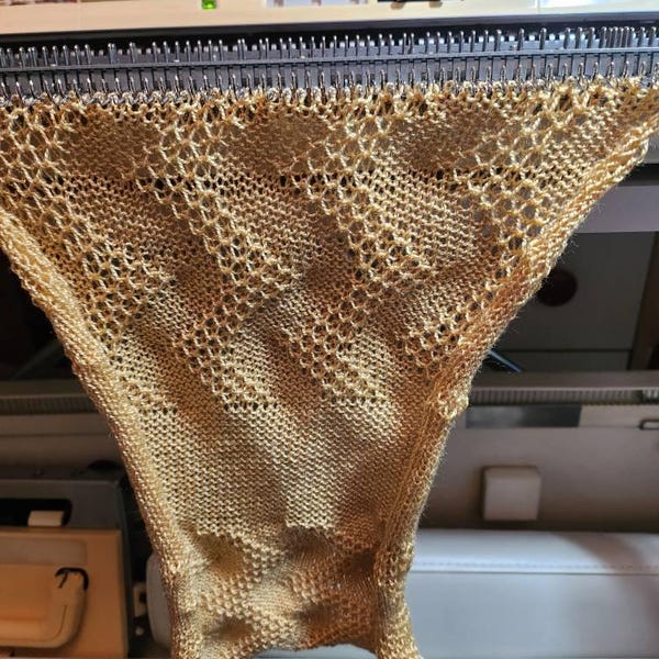 Machine Knitting Pattern Textured Origami Scarf Brother Electronic Knit ...