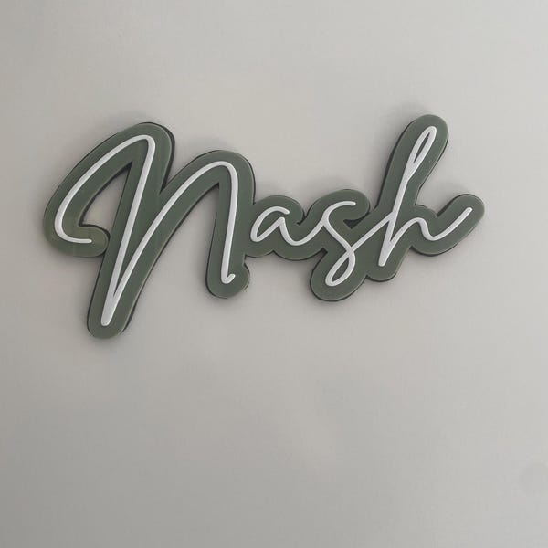Layered Name Sign Please Write Me Font Kids Room, Wall Decor Acrylic ...