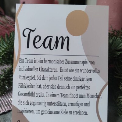 Team Karten Boho Din A6, Kollegen Karte, Kollegin, Weihnachtskarten ...
