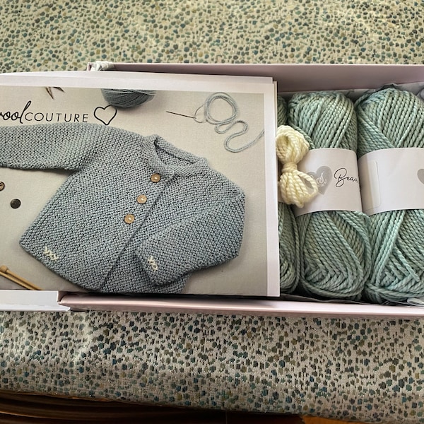 Baby Knitting Kit. Lilly Cardi Knit Kit. Knitting Kit for Babies and ...