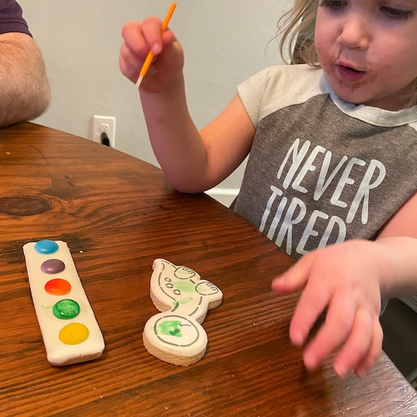 Paint Your Own Cookie Kids Activity Kits, Unicorn or Dinosaur Themes - Etsy