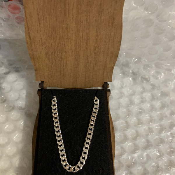 925 Sterling Silver Cuban Link Chains Men's Women's Curb Necklace ...