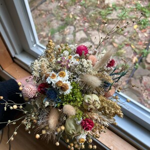 Blue Thistle Burgundy Dried Flowers /Preserved Daisy Flowers | Etsy