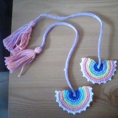 Crochet Rainbow Bookmark in Pastel Colours/present for Any Occasion for ...