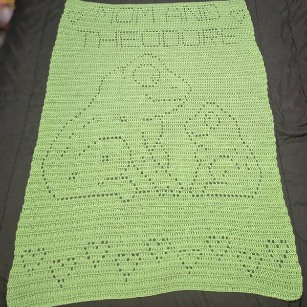 Dinosaur Filet Crochet Baby Blanket PDF Pattern - Etsy