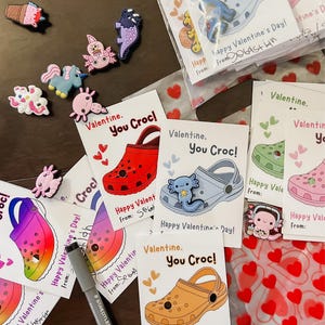 Kids Croc Valentine Card Printable - Printable Shoe Charm Valentine's ...