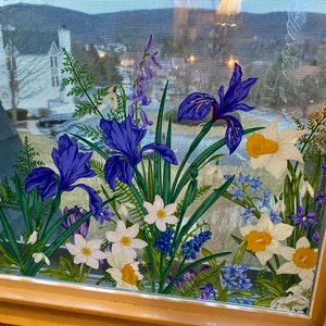 Wisteria Floral Border Double-sided Window Cling Sticker for | Etsy