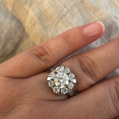 Double Hidden Halo Engagement Ring 10x8mm/3ct Elongated - Etsy