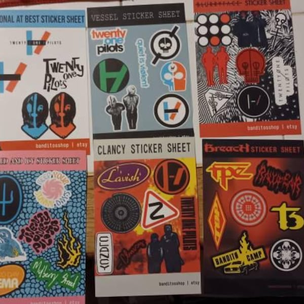 Twenty One Pilots Era Sticker Sheets - Etsy