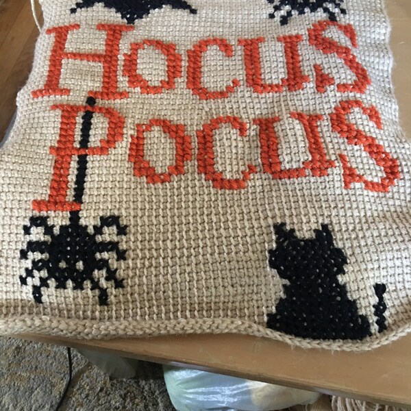 CROCHET PATTERN | Hocus Pocus Pillow PDF File | Tunisian Crochet Pillow ...