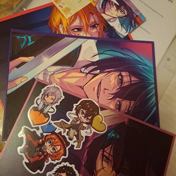 BSD Stickers Dazai, Chuuya, Ranpo, Fyodor, Nikolai, Sigma, Poe ...