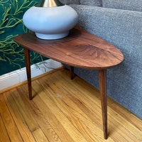 Mid-century Modern Side Table Walnut Kidney Bean Side Table - Etsy Canada