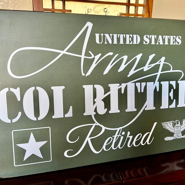 Army Retirement Sign - Military Retirement - Armed Forces Retiree ...