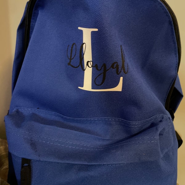 Personalised Initial Name Backpack for Kids, Custom Name Back Pack for ...